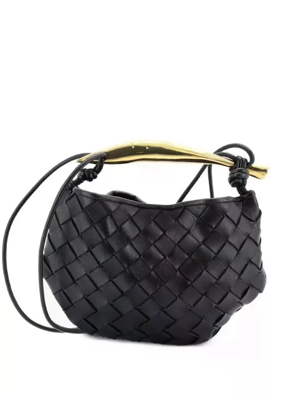 Bottega Veneta Sardine Top Handle Intrecciato Nappa Mini Satchel - Black