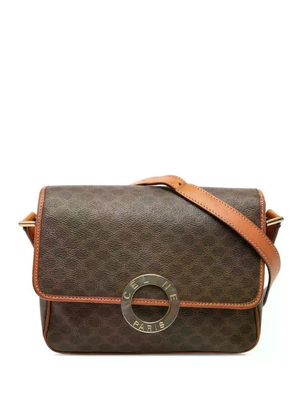 Celine 2012 Macadam Coated Canvas Crossbody Bag - Brown