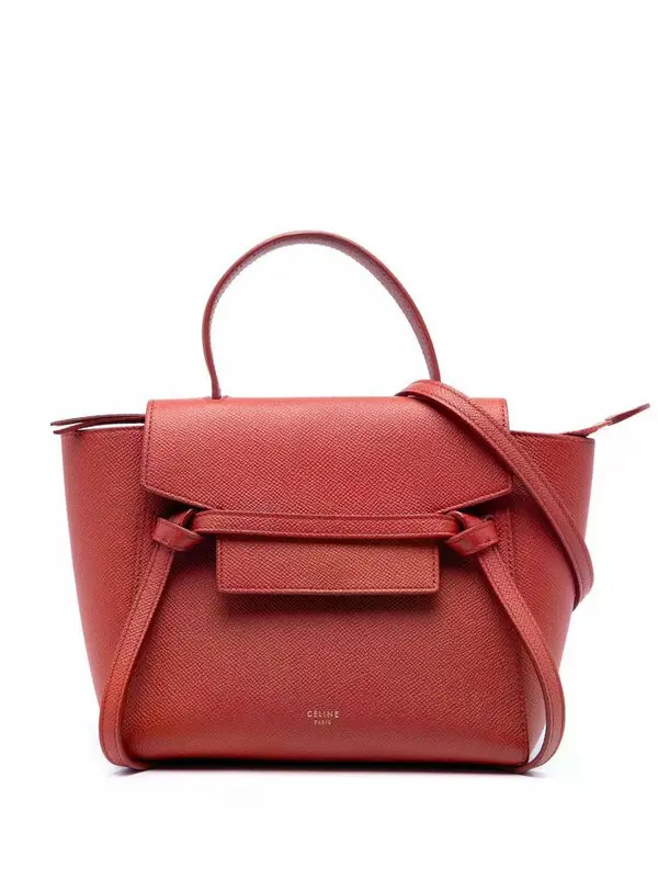Celine 2018 Nano Grained Calfskin Belt Bag Satchel - Red
