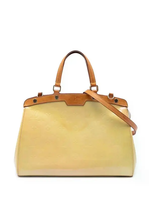 LOUIS VUITTON 2012 Monogram Vernis Brea Mm Satchel - Yellow