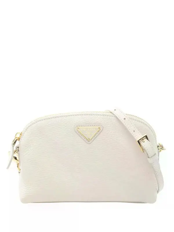 Prada 2010-2026 Vitello Daino Soft Shoulder Bag - White