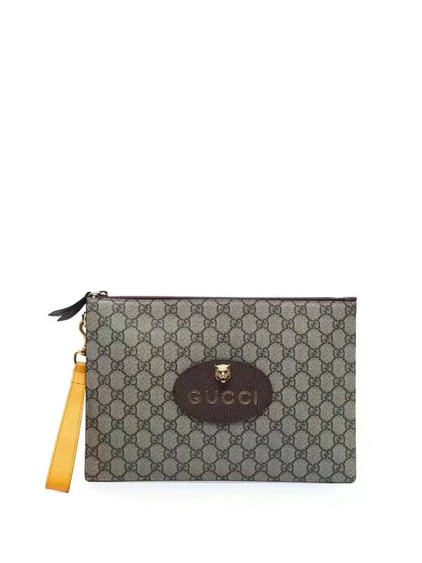 Gucci Gg Supreme Neo Vintage Clutch - Yellow