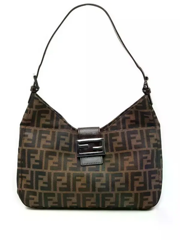 Fendi 2000-2010 Zucca Canvas Shoulder Bag - Brown