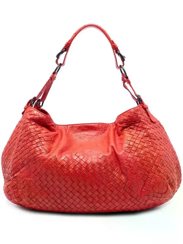 Bottega Veneta Nappa Intrecciato Shoulder Bag - Red