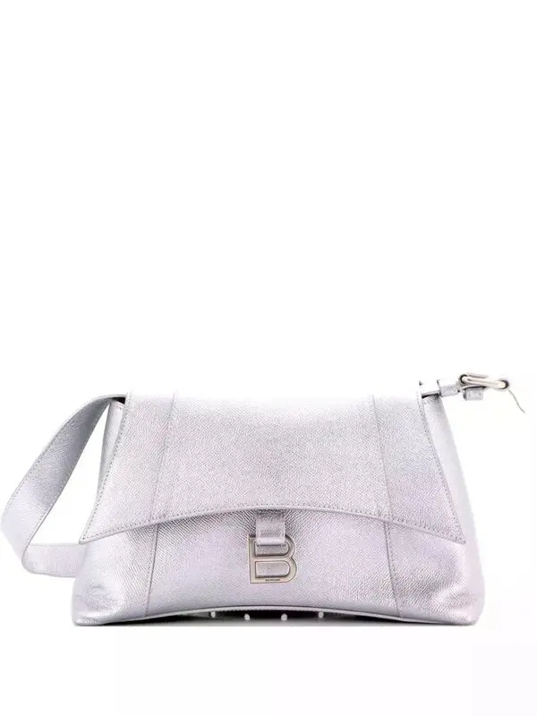 Balenciaga Downtown Soft Hourglass Small Shoulder Bag - Silver