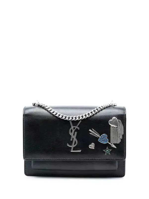 Saint Laurent Mini Monogram Sunset Wallet On Chain Crossbody Bag - Black