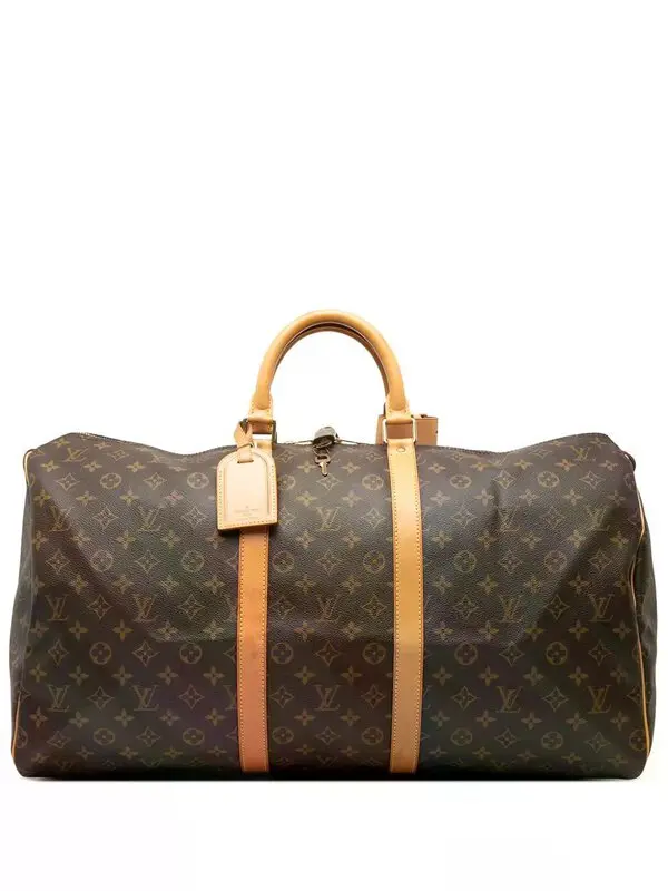 LOUIS VUITTON 1997 Monogram Keepall 55 Travel Bag - Brown