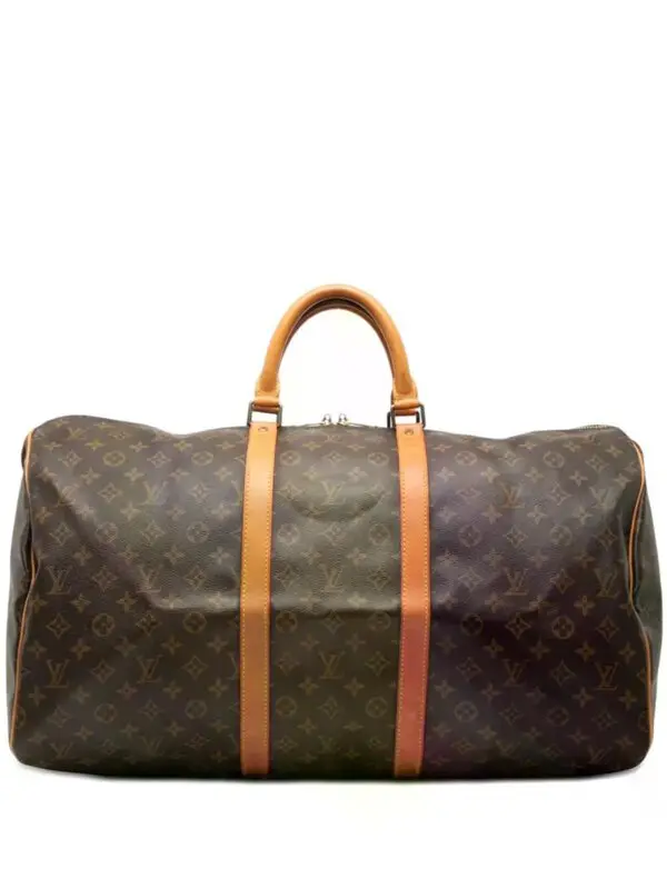 LOUIS VUITTON 1990-2010 Monogram Keepall 55 Travel Bag - Brown
