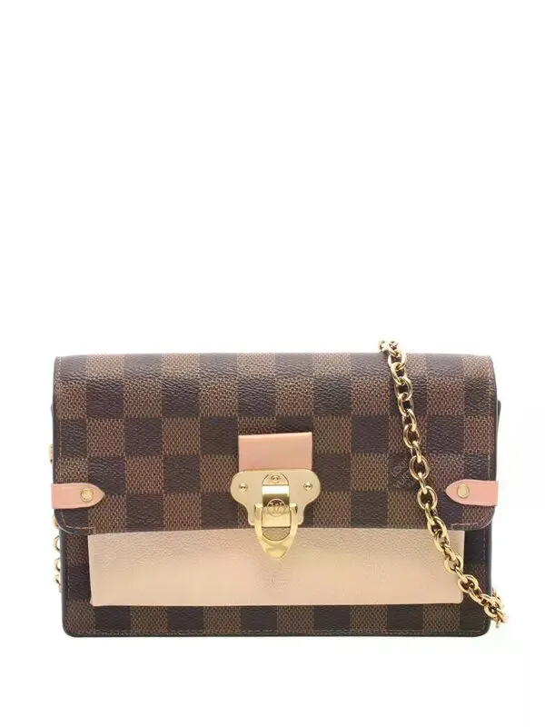 LOUIS VUITTON Damier Ebene Vavin Wallet On Chain - Brown