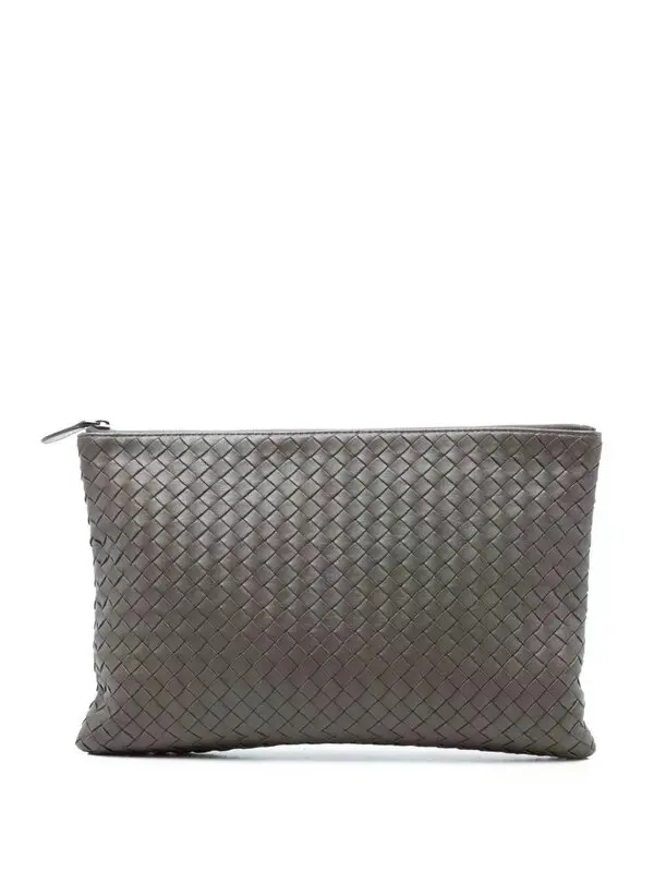 Bottega Veneta Nappa Intrecciato Clutch Bag - Brown