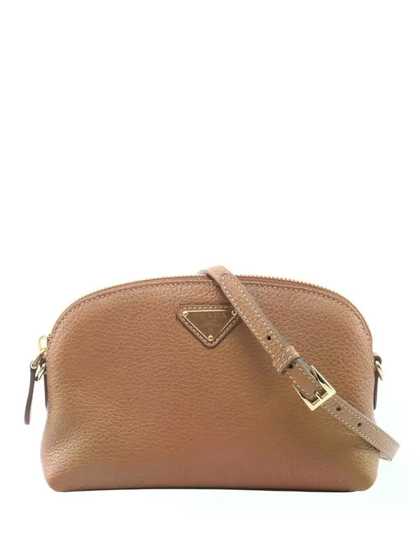 Prada 2010-2026 Vitello Daino Soft Shoulder Bag - Brown