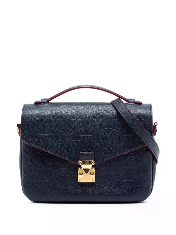 LOUIS VUITTON 2017 Monogram Empreinte Pochette Metis Satchel - Blue