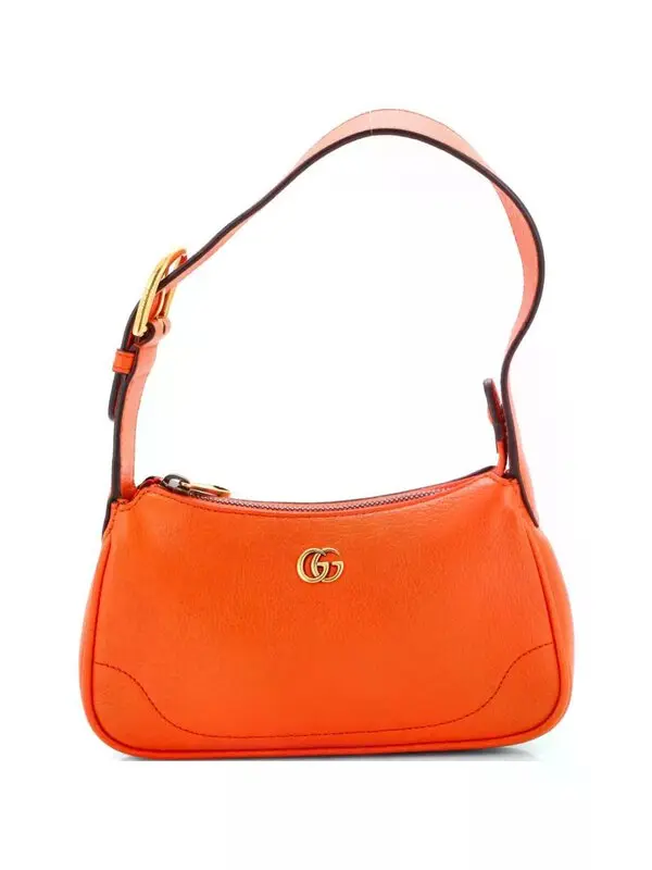 Gucci Aphrodite Leather Mini Shoulder Bag - Orange