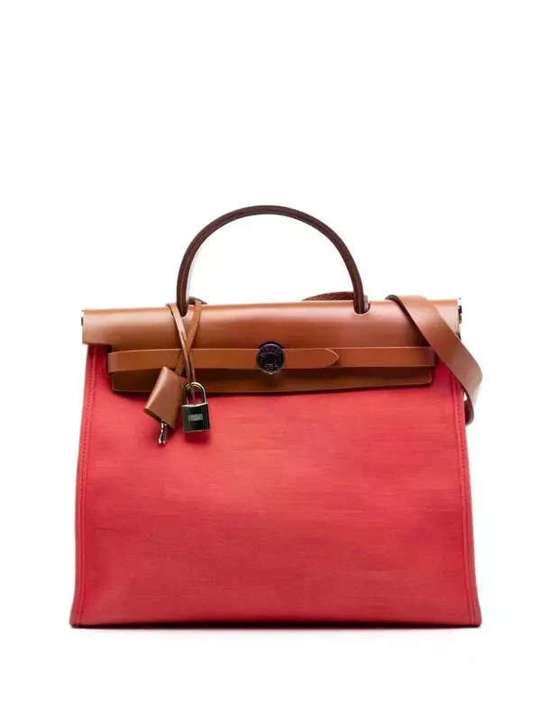 Hermès 2019 Toile Herbag Zip 31 Satchel - Red