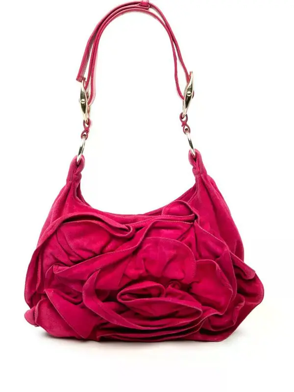Saint Laurent 2000-2012 Suede Nadja Rose Shoulder Bag - Pink