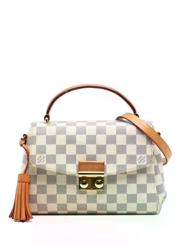 LOUIS VUITTON 2019 Damier Azur Croisette Satchel - White