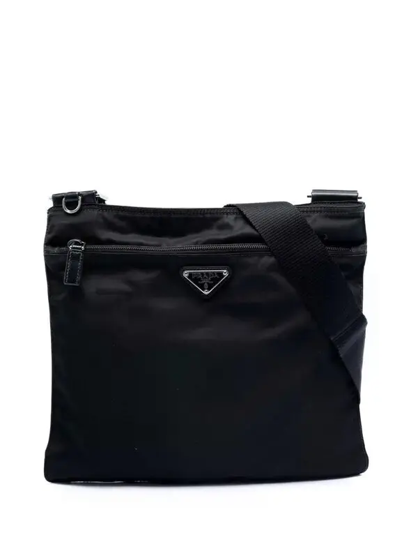 Prada 2013-2025 Tessuto Zip Top Crossbody Bag - Black