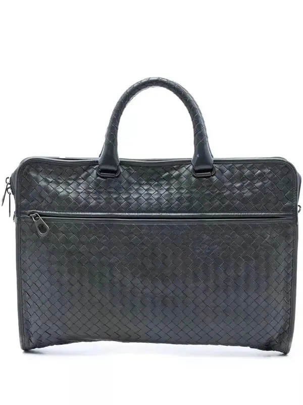 Bottega Veneta Nappa Intrecciato Business Bag - Grey