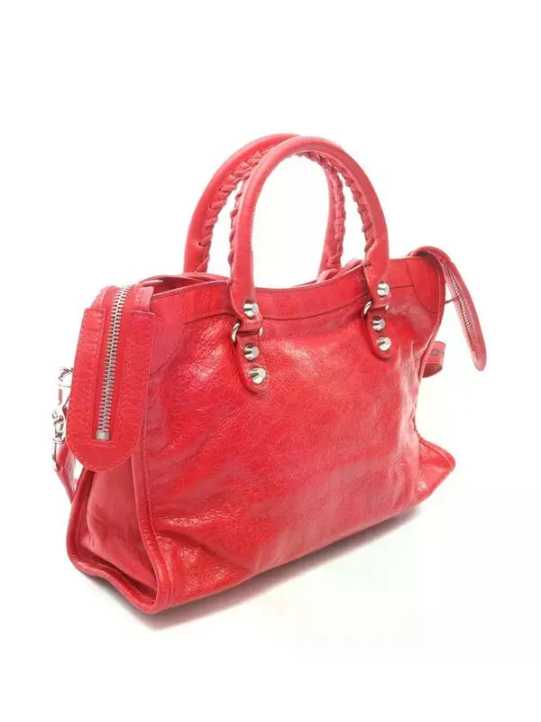 Balenciaga 2010-2026 Small Lambskin Motocross Classic City Satchel