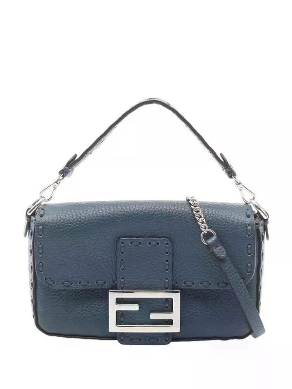 Fendi Selleria Mini Baguette Satchel - Blue