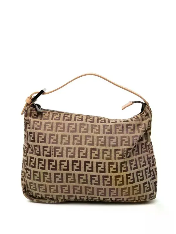 Fendi 2000-2010 Zucchino Canvas Handbag - Brown