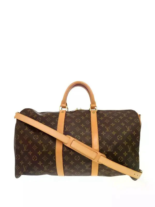 LOUIS VUITTON 1998 Monogram Keepall Bandouliere 50 Travel Bag - Brown