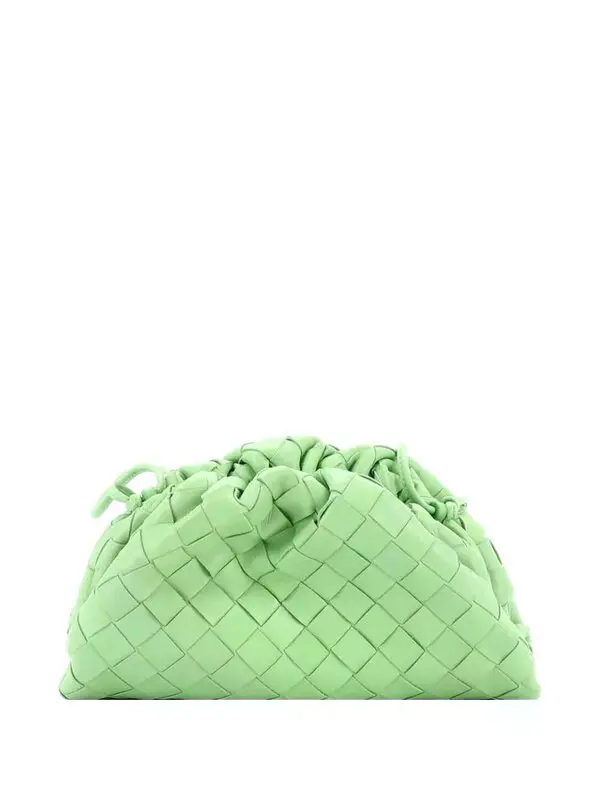 Bottega Veneta The Pouch Intrecciato Nappa Mini Crossbody Bag - Green