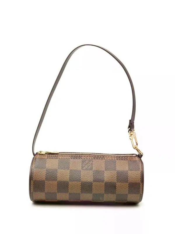 LOUIS VUITTON Damier Ebene Papillon Pochette Handbag - Brown