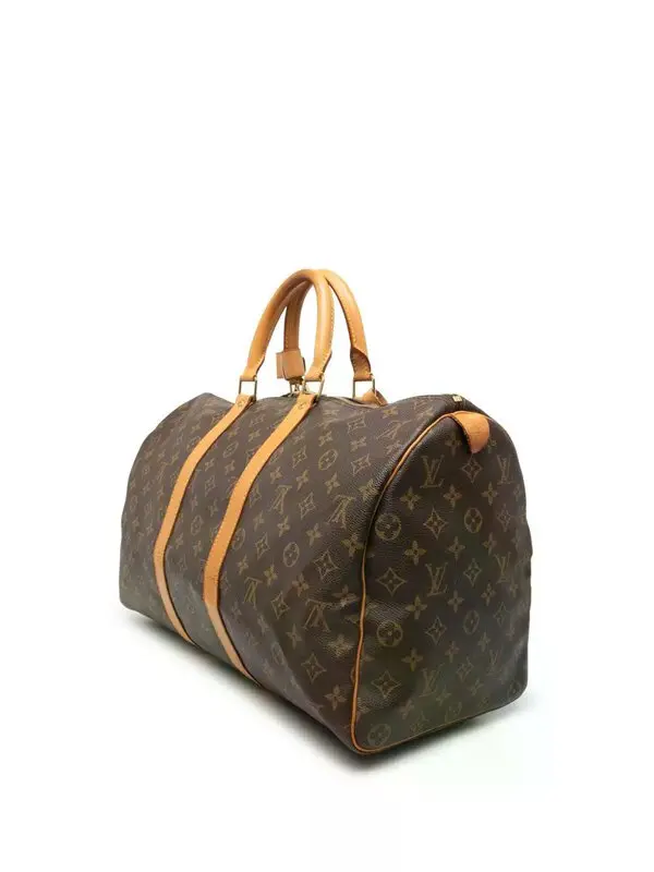 LOUIS VUITTON 2001 Monogram Keepall 45 Travel Bag - Brown