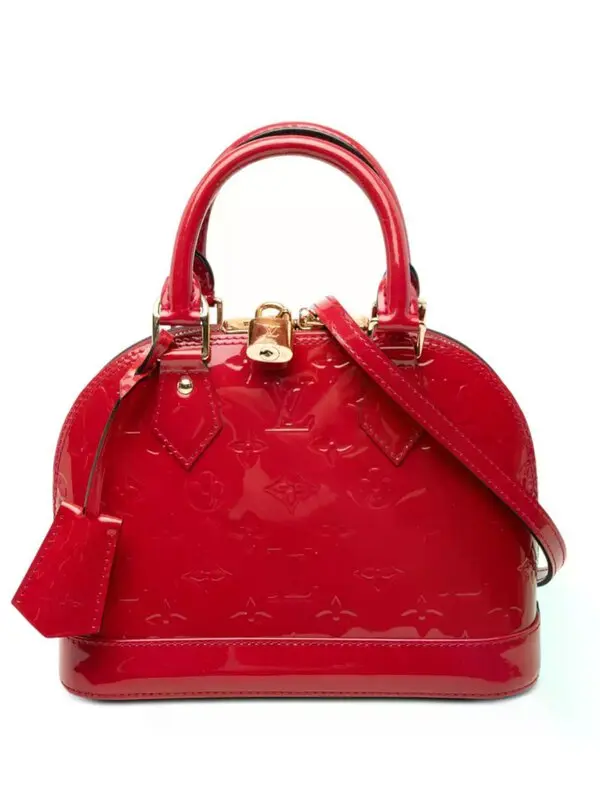 LOUIS VUITTON 2014 Monogram Vernis Alma Bb Satchel - Red