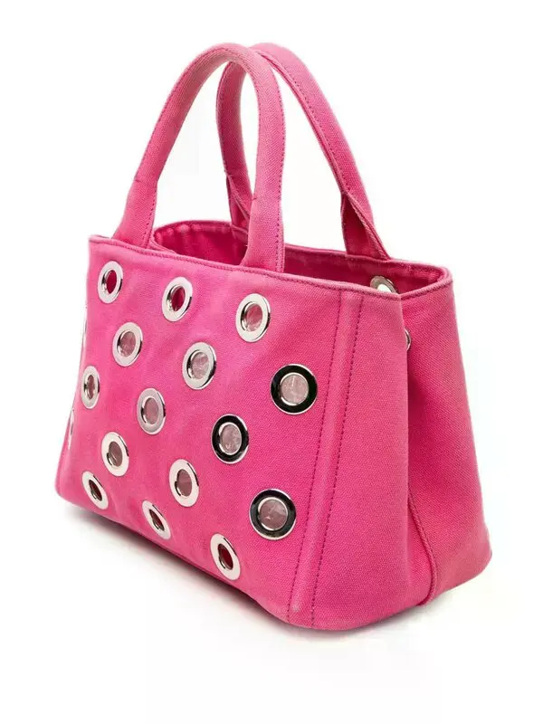 Prada Canvas Canapa Grommet Satchel