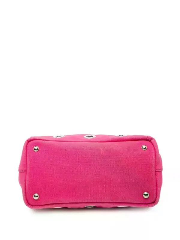 Prada Canvas Canapa Grommet Satchel