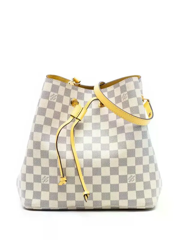 LOUIS VUITTON Damier Azur Neonoe Mm Bucket Bag - White