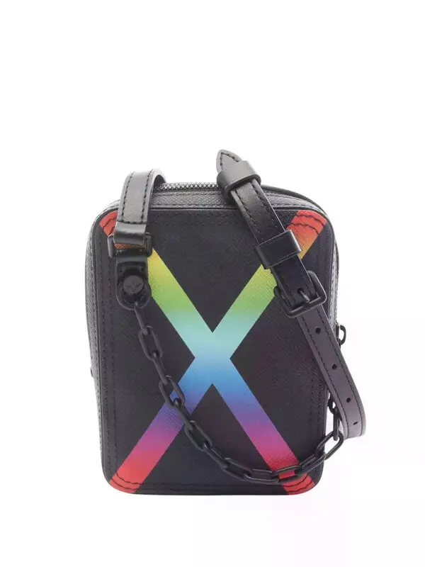 LOUIS VUITTON 2017 Taiga Rainbow Danube Crossbody Bag - Black