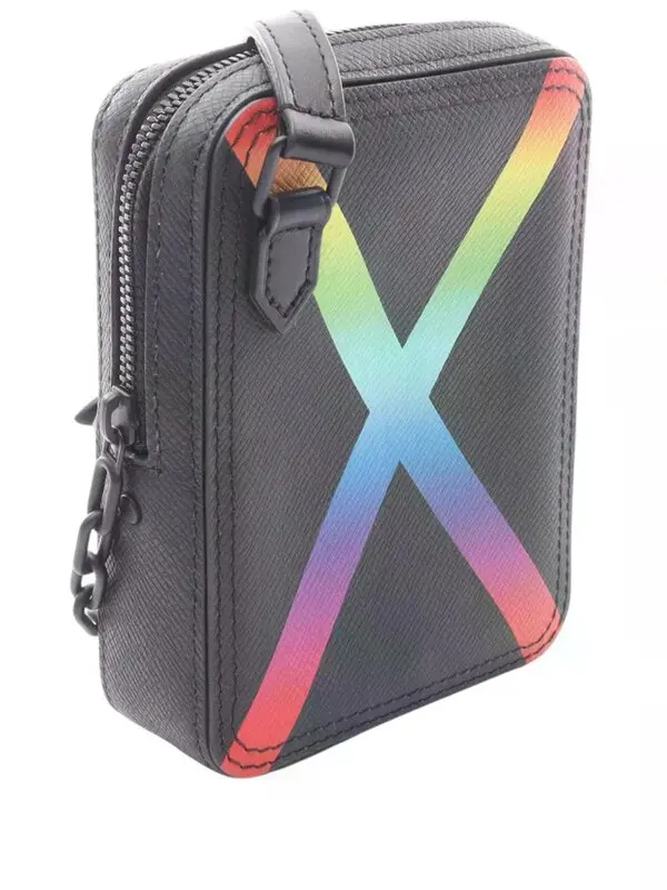 LOUIS VUITTON 2017 Taiga Rainbow Danube Crossbody Bag - Black