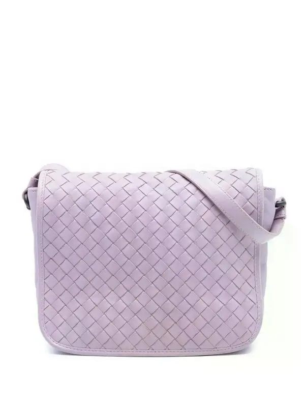Bottega Veneta Nappa Intrecciato Flap Crossbody Bag - Purple