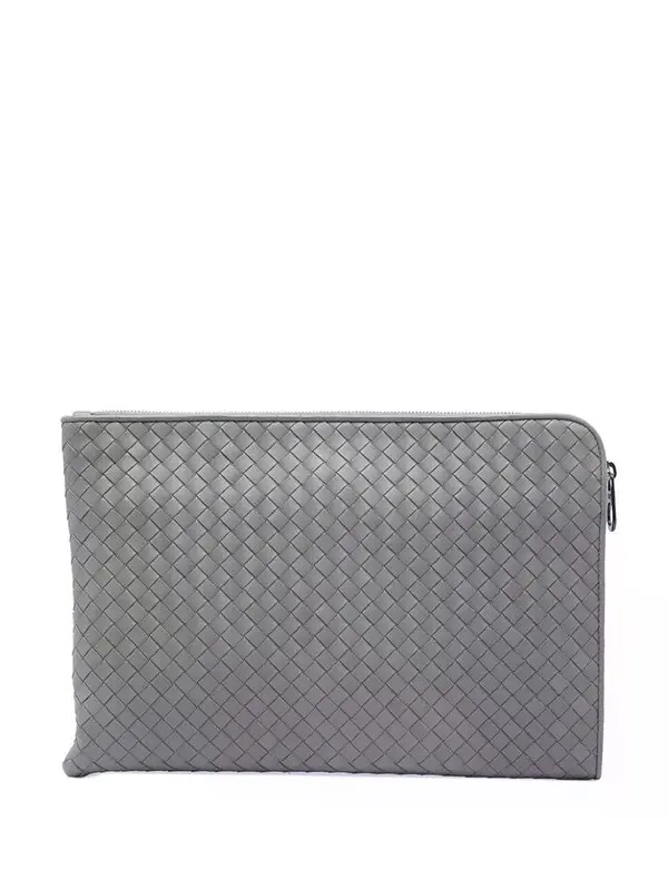 Bottega Veneta Nappa Intrecciato Clutch Bag - Grey