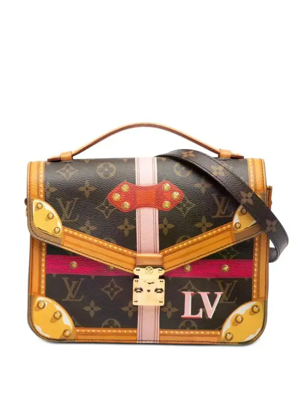 LOUIS VUITTON 2018 Monogram Summer Trunk Pochette Metis Satchel - Brown