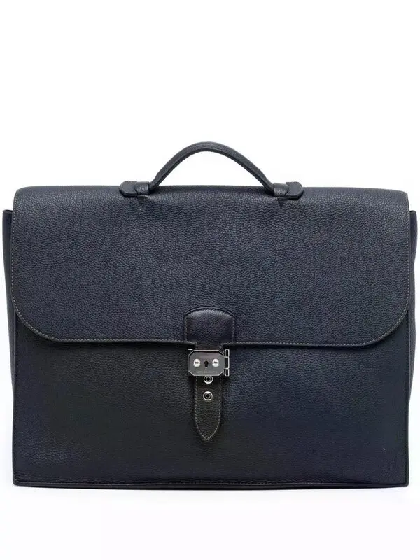 Hermès 2013 Togo Sac A Depeches 41 Business Bag - Blue