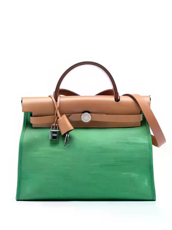 Hermès 2016 Toile Herbag Zip 31 Satchel - Green