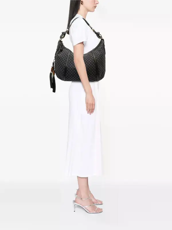 Gucci 2016-2026 Medium Diamante Canvas Techno Horsebit Hobo Bag