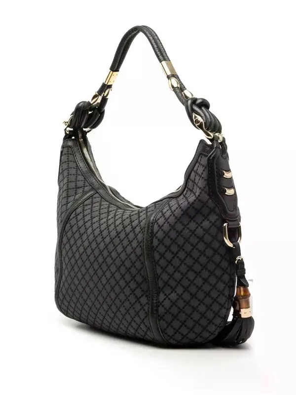 Gucci 2016-2026 Medium Diamante Canvas Techno Horsebit Hobo Bag