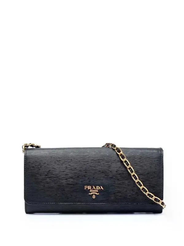 Prada Vitello Move Wallet On Chain Crossbody Bag - Black