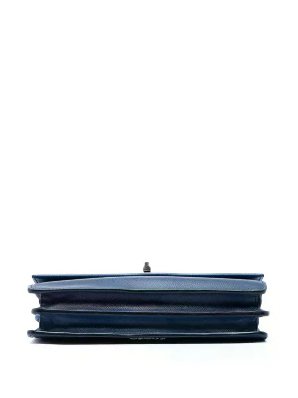 Prada Saffiano Leather Wallet On Strap Crossbody Bag - Blue