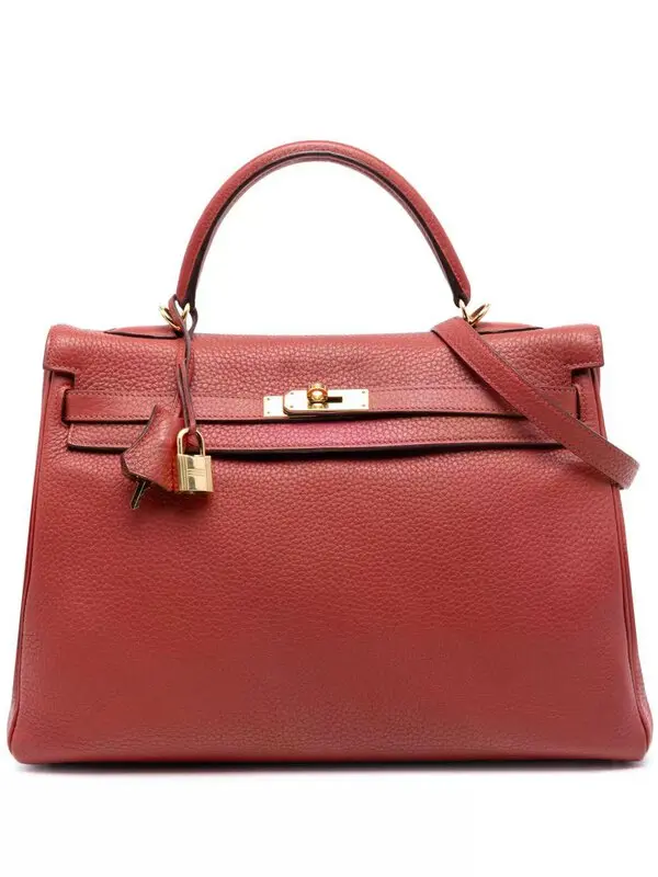 Hermès 2009 Togo Kelly Ii Retourne 35 Satchel - Red