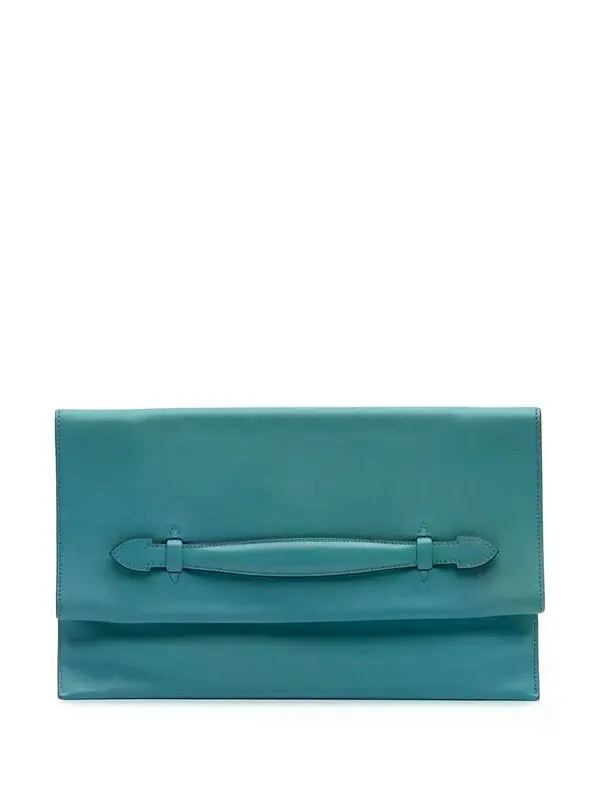 Hermès 2015 Evercolor Pliplat Clutch Bag - Blue
