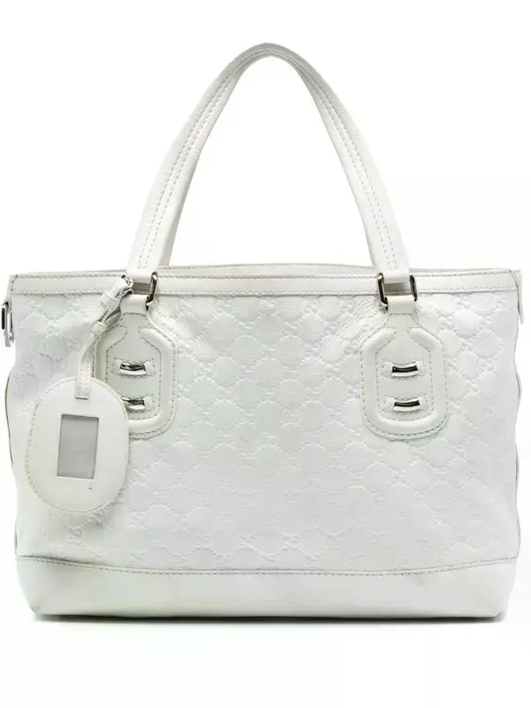 Gucci Ssima Techno Tag Tote Bag - White