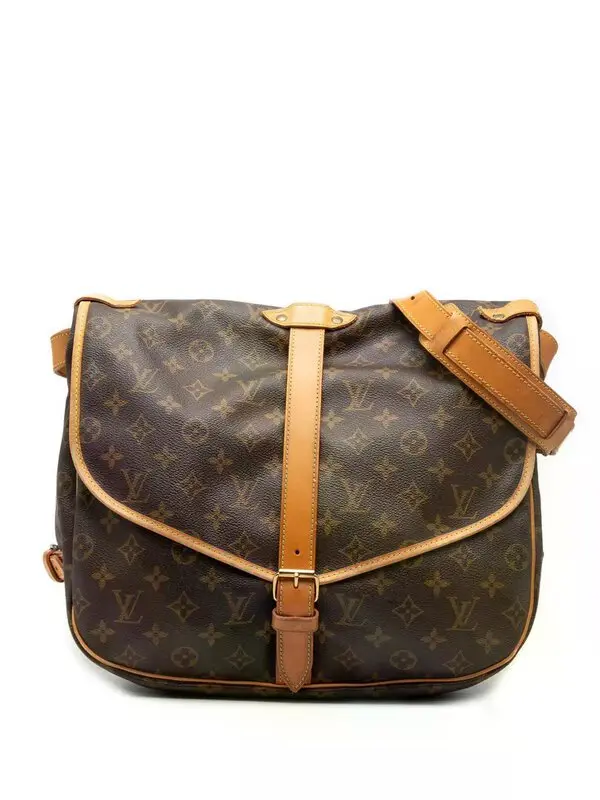 LOUIS VUITTON 1995 Monogram Saumur 35 Crossbody Bag - Brown