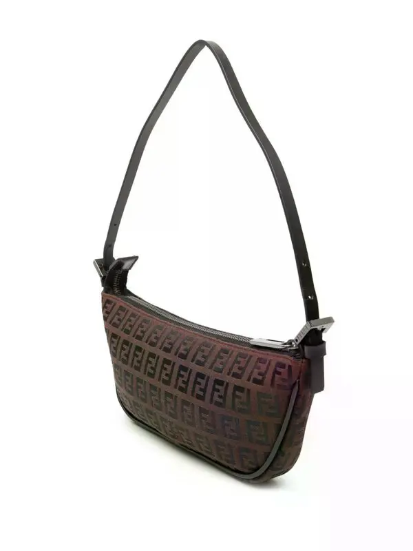 Fendi 2000-2010 Mini Zucchino Canvas Shoulder Bag - Brown