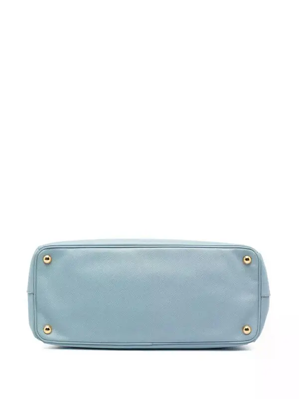 Prada 2010-2026 Large Saffiano Lux Galleria Double Zip Satchel - Blue
